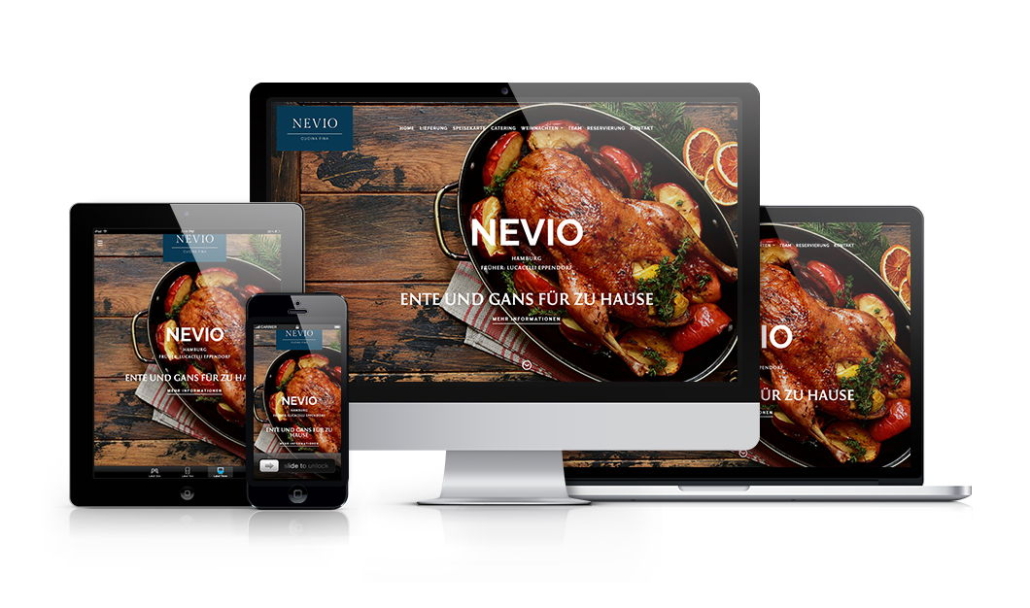 Website für Restaurant NEVIO in Hamburg Eppendorf